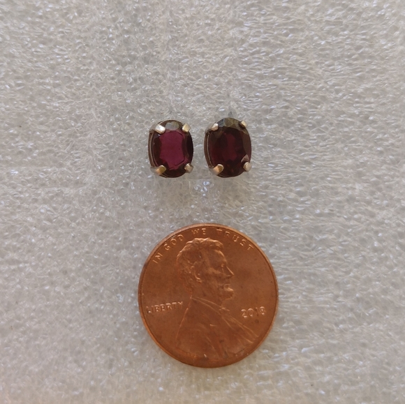 HSN | Jewelry | Genuine Garnet Set In Sterling Silver Post | Poshmark